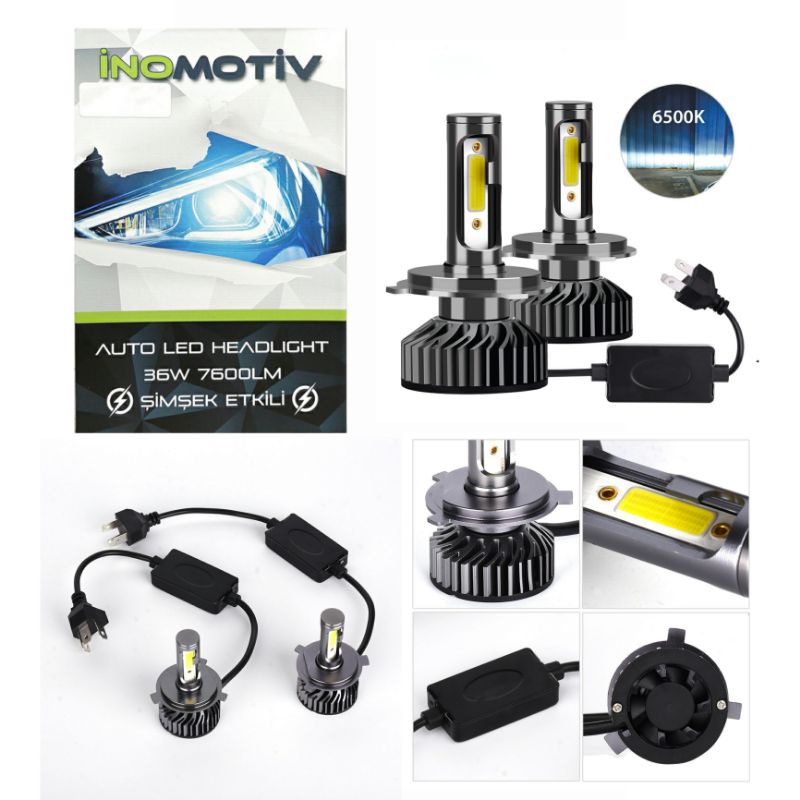 Jual INFITARY Lampu Mobil LED H4 8000LM 72w canbus H4 Headlamp COB bulb bohlam avanza xenia ...