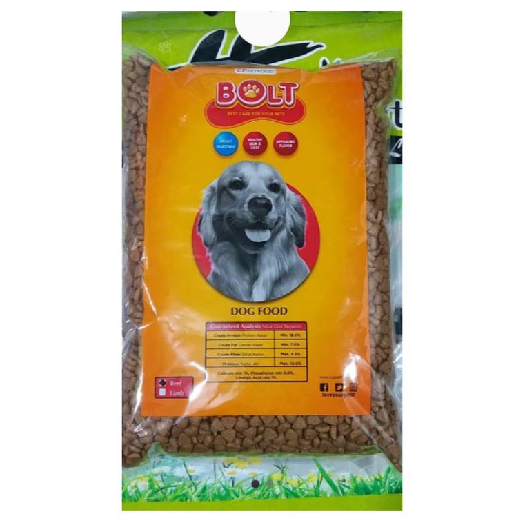 Jual Bolt Dog Food 1kg (Repack)-Makanan Anjing Boot Dog-Beef (Segitiga ...