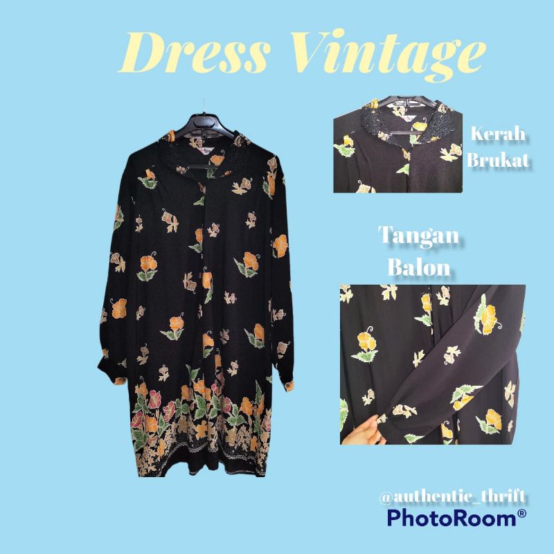 Jual Dress Vintage Bunga (PL) | Shopee Indonesia
