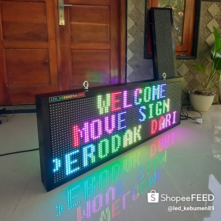 Jual running text outdoor Full colur RGB 2 sisi double sided 100cm x ...