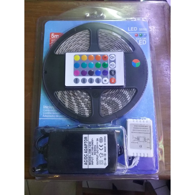 Jual Led Strip RGB set IP44-5050 (remot+adaptor) | Shopee Indonesia