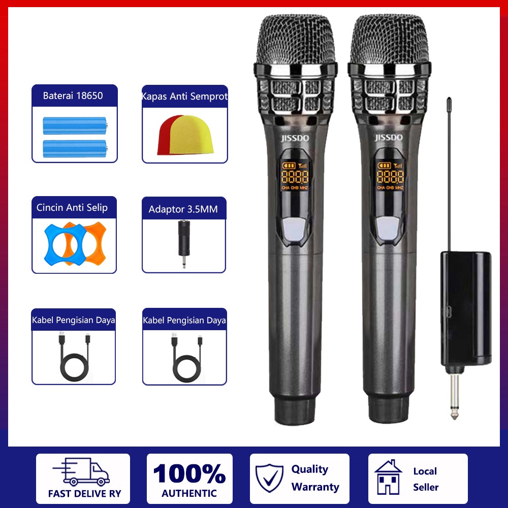 Jual VHF Handheld Universal Karaoke Wireless Microphone Outdoor ...