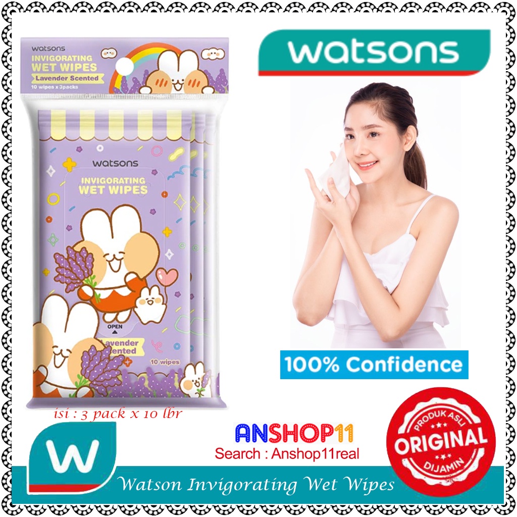 Jual Tisu basah Watson Invigorating / tissu basah / tisu basah isi 3x10 ...