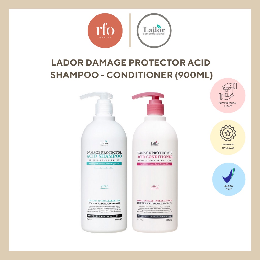Jual Lador Damage Protector Acid Shampoo - Conditioner 900ml | Shopee Indonesia