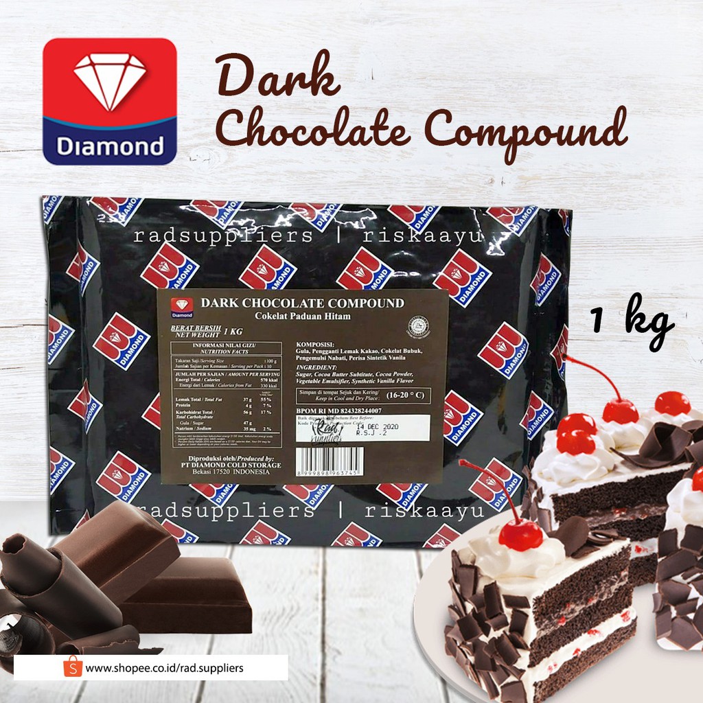 Jual Diamond Dark Chocolate Compound Diamond 1kg Indonesia|Shopee Indonesia