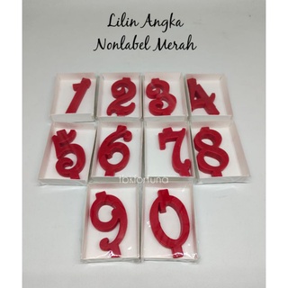 Jual Lilin Angka Nonlabel Merah Angka 0-9 (1pcs) | Shopee Indonesia