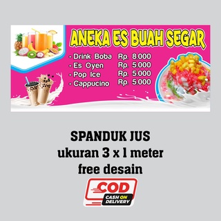Jual spanduk jus / SPANDUK TOKO JUS BUAH / BANNER JUS BUAH UKURAN 3 X 1 ...
