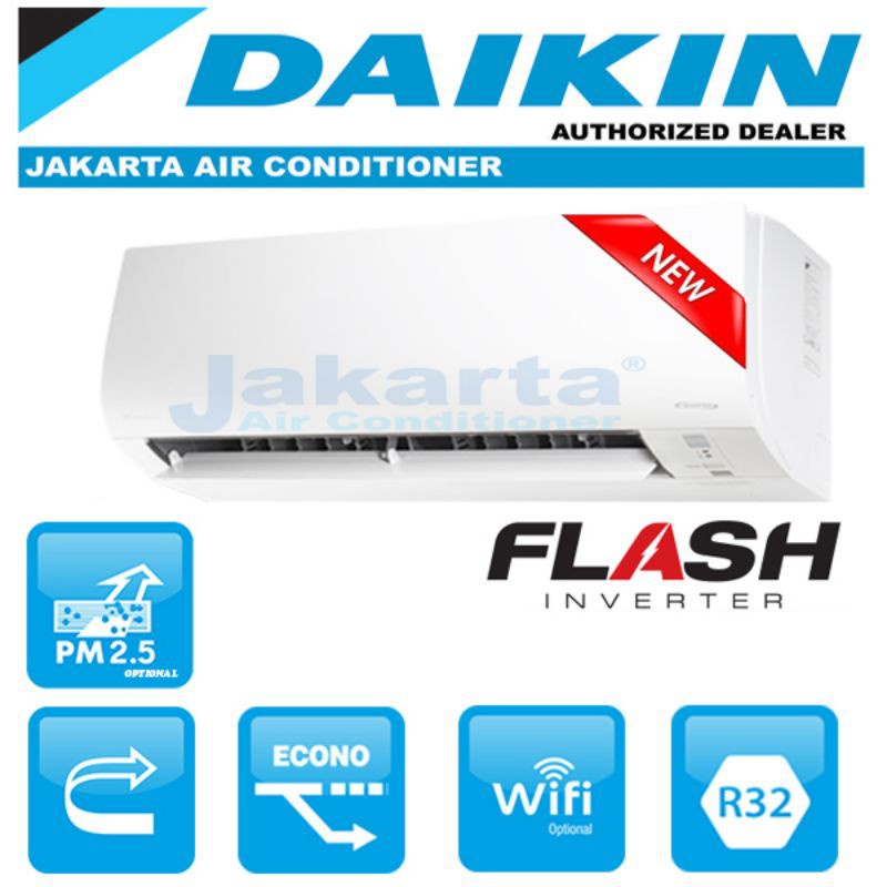 Jual AC DAIKIN FLASH INVERTER 1 PK FTKQ 25 - THAILAND | Shopee Indonesia