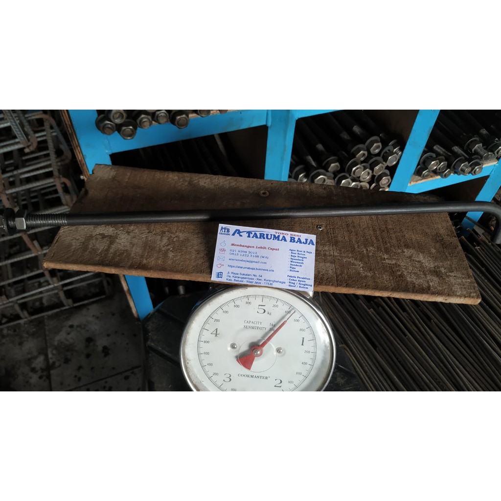 Jual Angkur Beton M12 x 500 mm - Angkur Besi 1/2" x 50 cm - Angkur L ...
