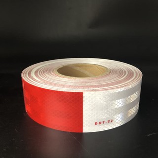 Jual Stiker/Sticker Reflective/Scotlight merah putih Prismatic(45 meter ...