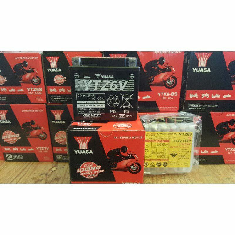 Jual AKI KERING MOTOR PCX, NMAX, VARIO 125/150 YUASA YTZ6V ORIGINAL | Shopee Indonesia
