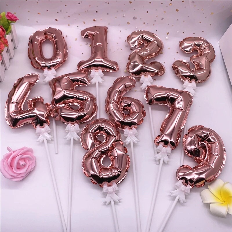 Jual Cake Topper Balon angka mini 6 inch | Shopee Indonesia