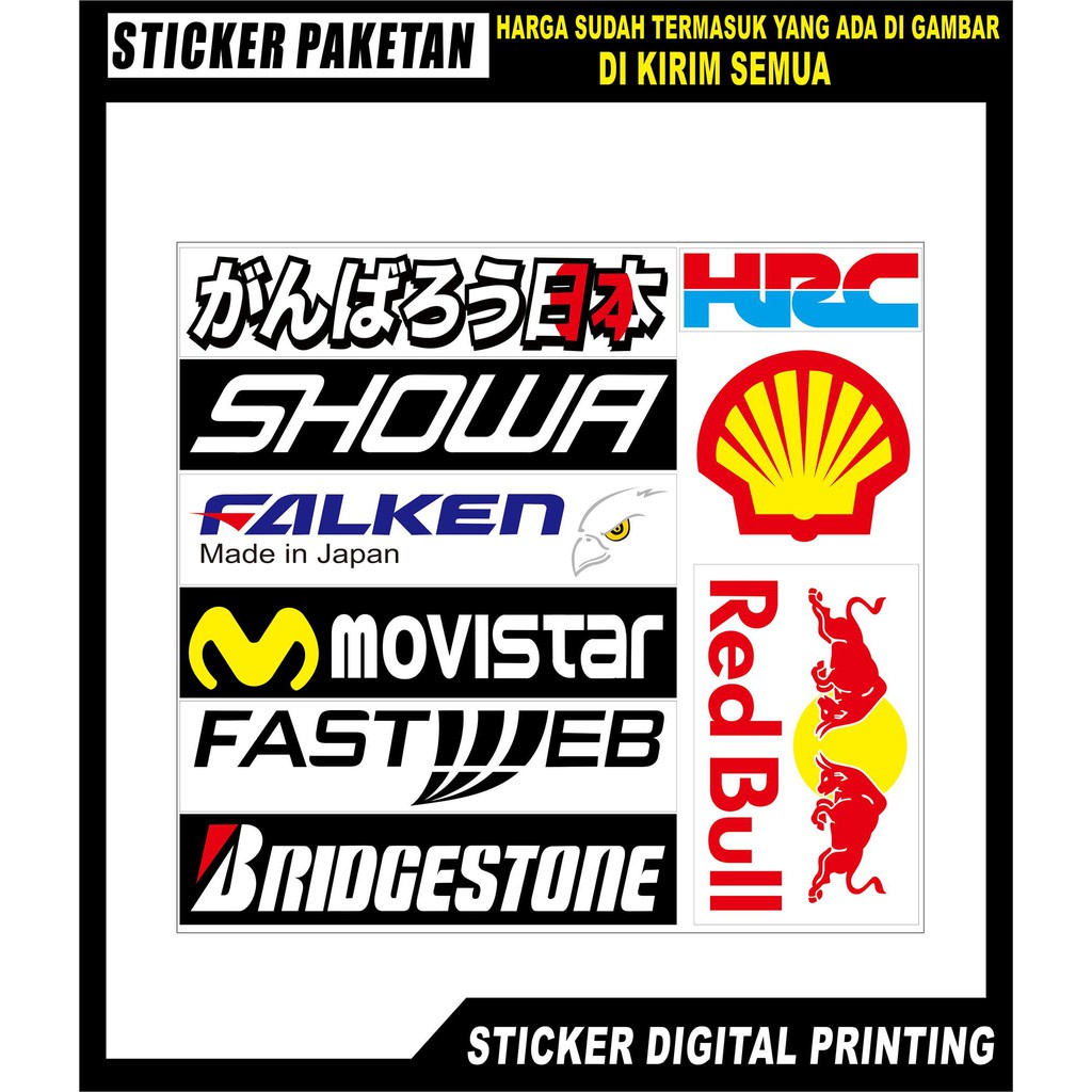 Jual Sticker Racing / Sticker Motor / Sticker Sponsor Racing Race ...