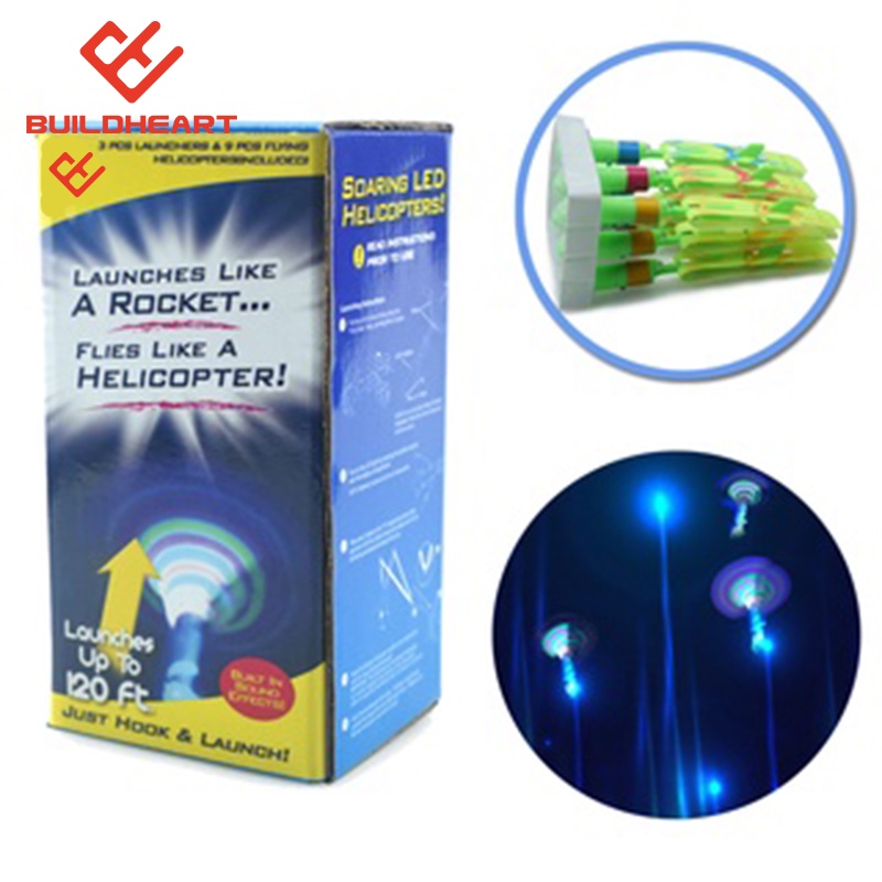Jual BUILDHEART Mainan Terbang Luar Ruang Putar Roket LED Untuk Anak ...