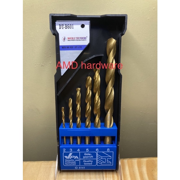 Jual MATA BOR BESI STAINLESS SET HSS COBALT ISI 6pcs 2 3 4 5 6 8 mm Double Thunder nachi ...
