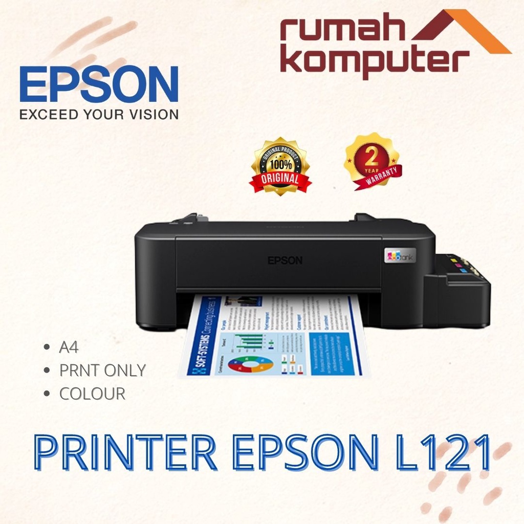 Jual EPSON L121 ECOTANK PRINTER - PRINT ONLY - PENGGANTI EPSON L120 ( GARANSI RESMI ) | Shopee ...