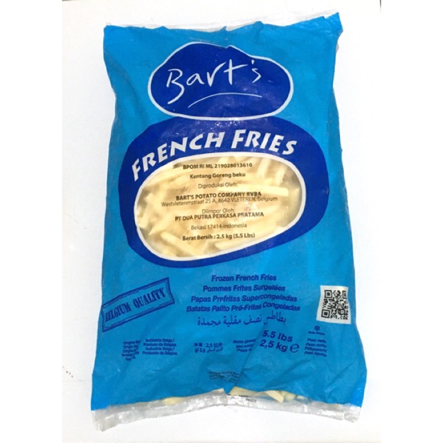 Jual BARTS FRENCH FRIES/KENTANG 2,5KG | Shopee Indonesia