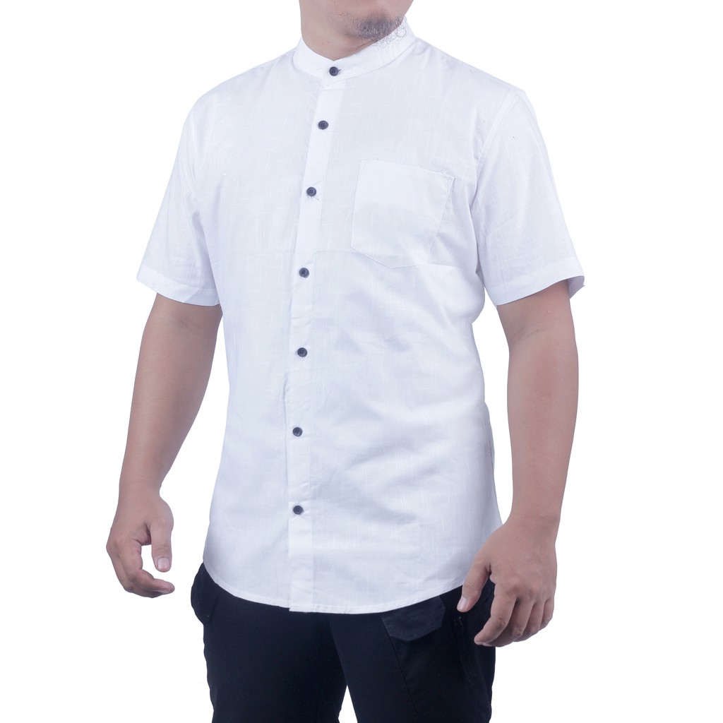 Kemeja Lengan Pendek Putih kerah Shanghai koko | Shopee Indonesia Kemeja Lengan Pendek Putih kerah Shanghai koko | Shopee Indonesia