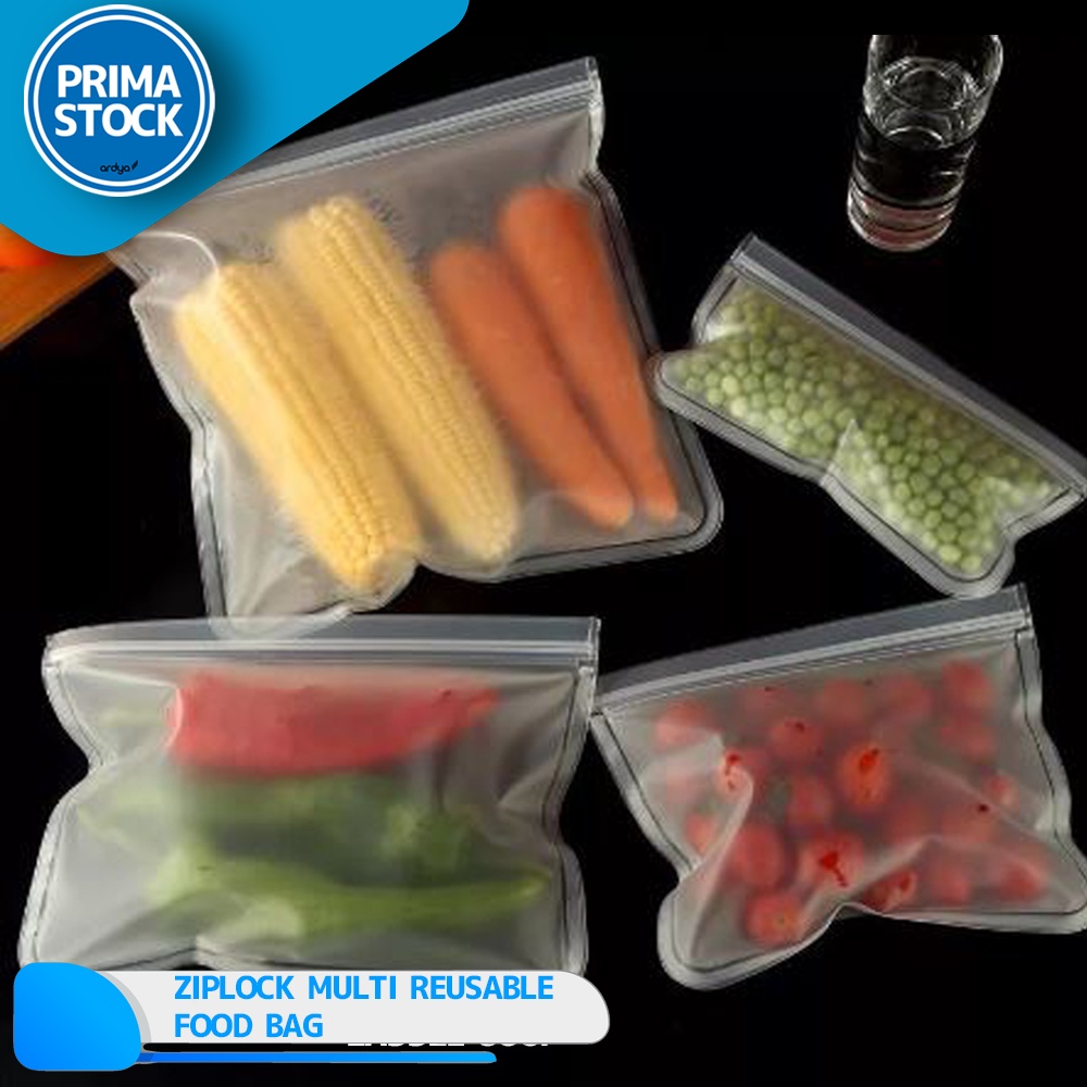 Jual ZIPLOCK ZIP LOCK SAYUR BUAH KULKAS REUSABLE FOOD BAG GRADE PLASTIK ...