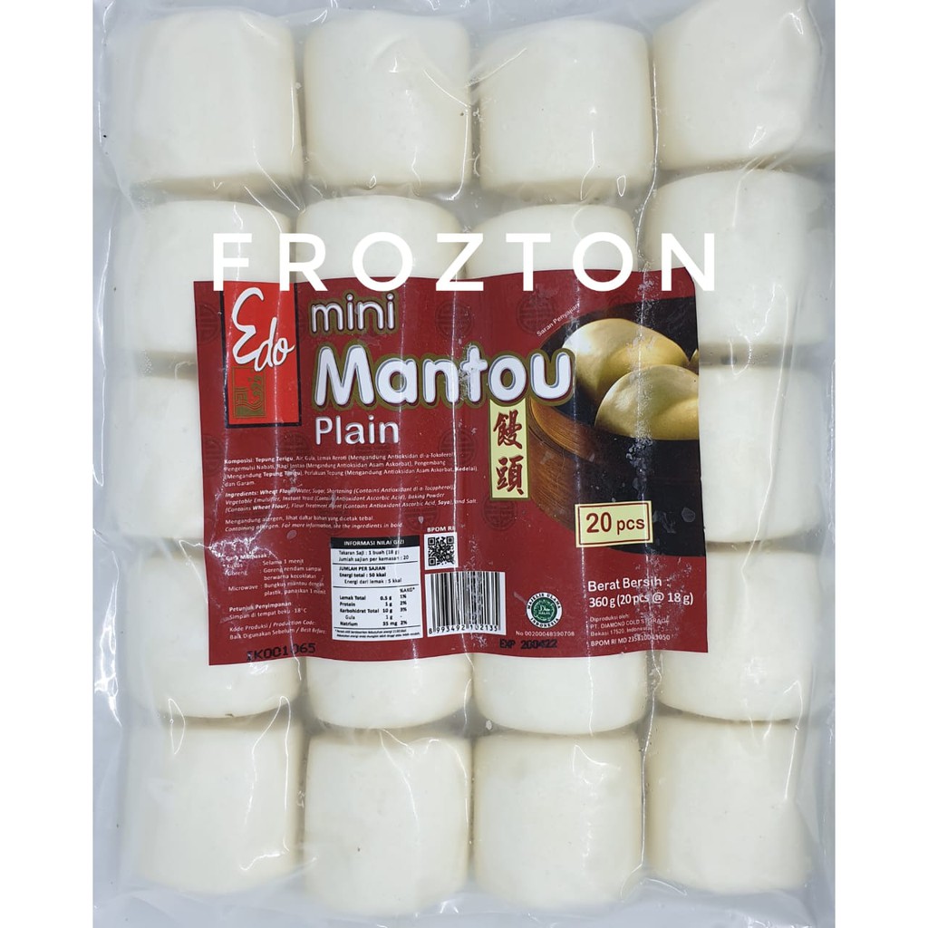 Jual Edo Mini Mantou Plain isi 20 pcs ( 360 gr ) Indonesia|Shopee Indonesia