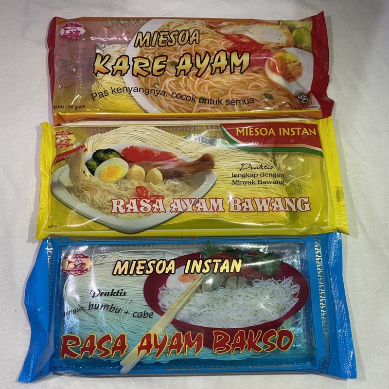 Jual MISUA / MISOA / MIESOA INSTAN TERSEDIA 3 RASA ( ayam bawang, kare ...