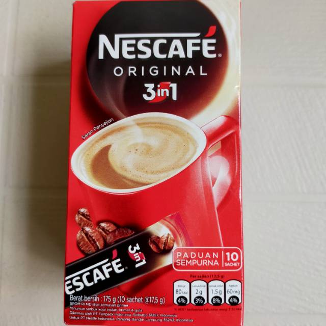 Jual kopi Nescafe Original 3in1 10 sachet x17,5 gram | Shopee Indonesia