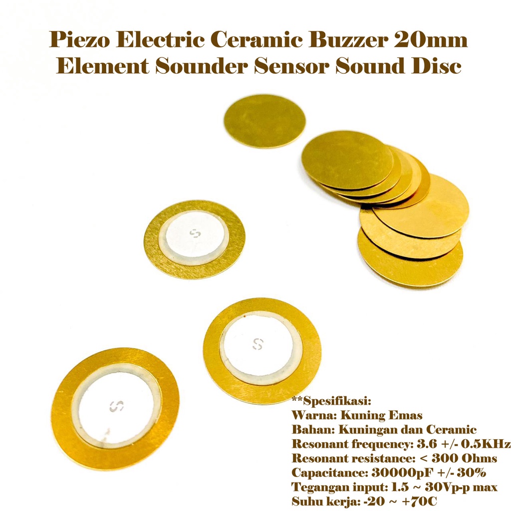 Jual Piezo Electric Ceramic Buzzer Element Sounder | Shopee Indonesia
