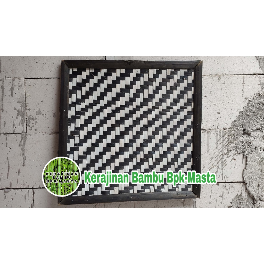 Jual Hiasan Dinding Anyaman Bambu Dekorasi Rumah Warna Motif Hitam ...