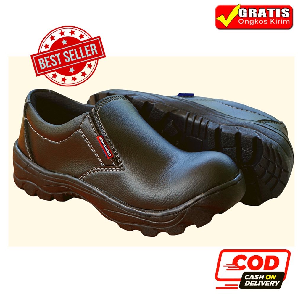 Jual Sepatu Safety Murah Safty Pria Edmundo Slip on selop septi sefty ...