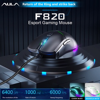 Jual Mouse Gaming Slanted Eyes AULA F820 BLACK or WHITE color choose it ...