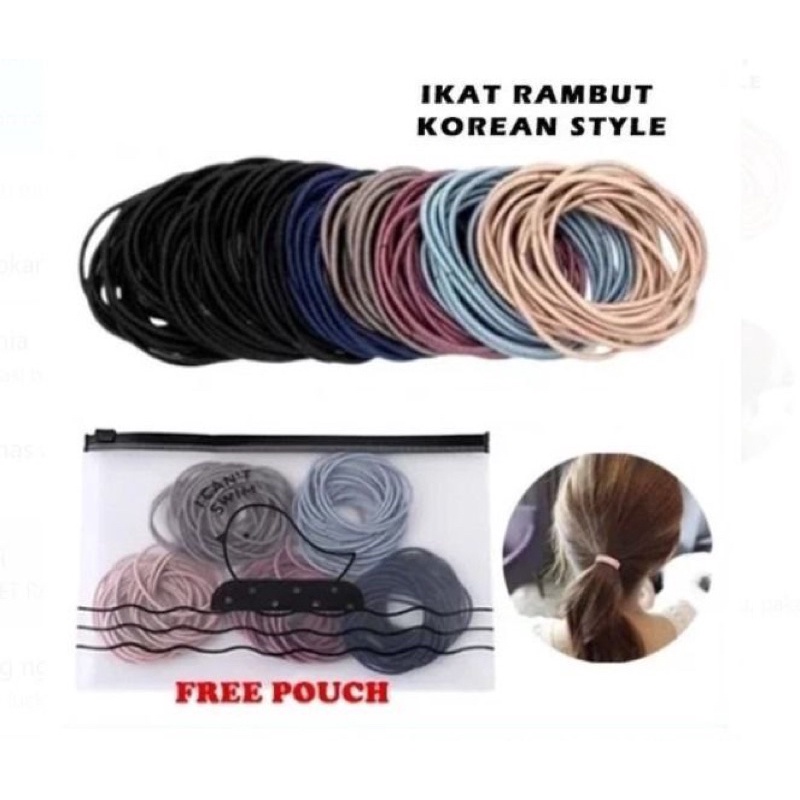 Jual Ikat Rambut Korea ( Free Pouch ) | Shopee Indonesia