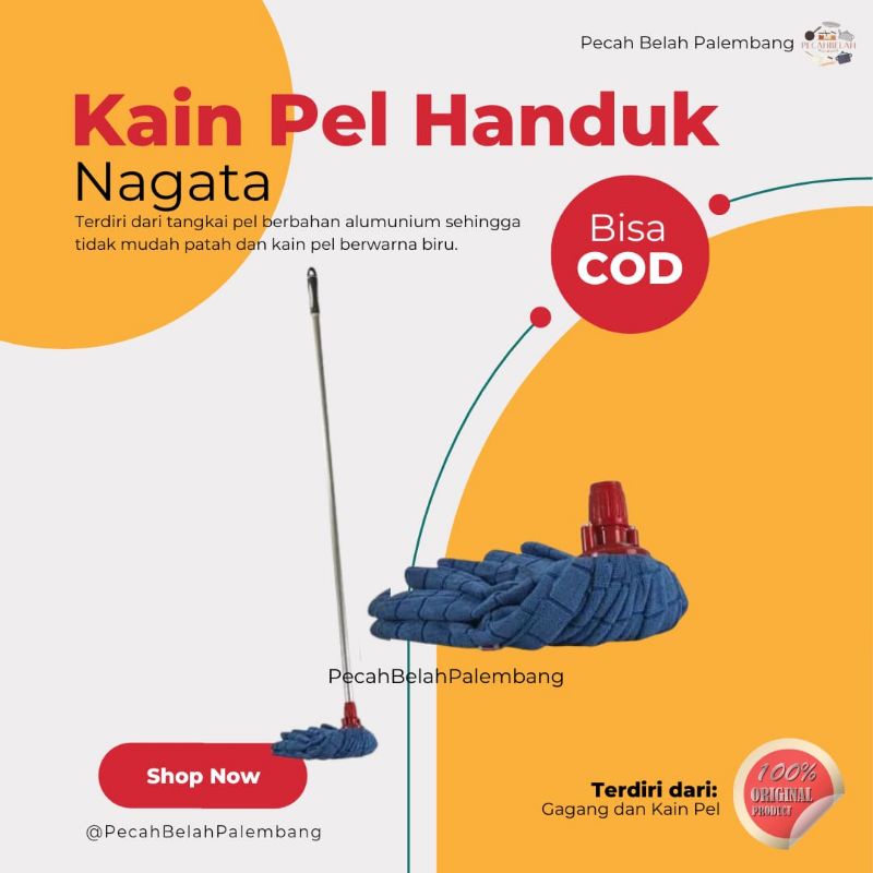 Jual Kain Lap Pel Lantai Handuk Microfiber + Gagang Nagata (1set ...