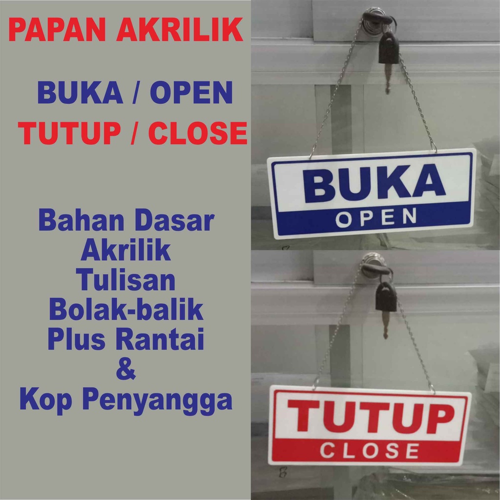Jual Buka Tutup / Open Closed Toko Kantor Sign Board | Shopee Indonesia