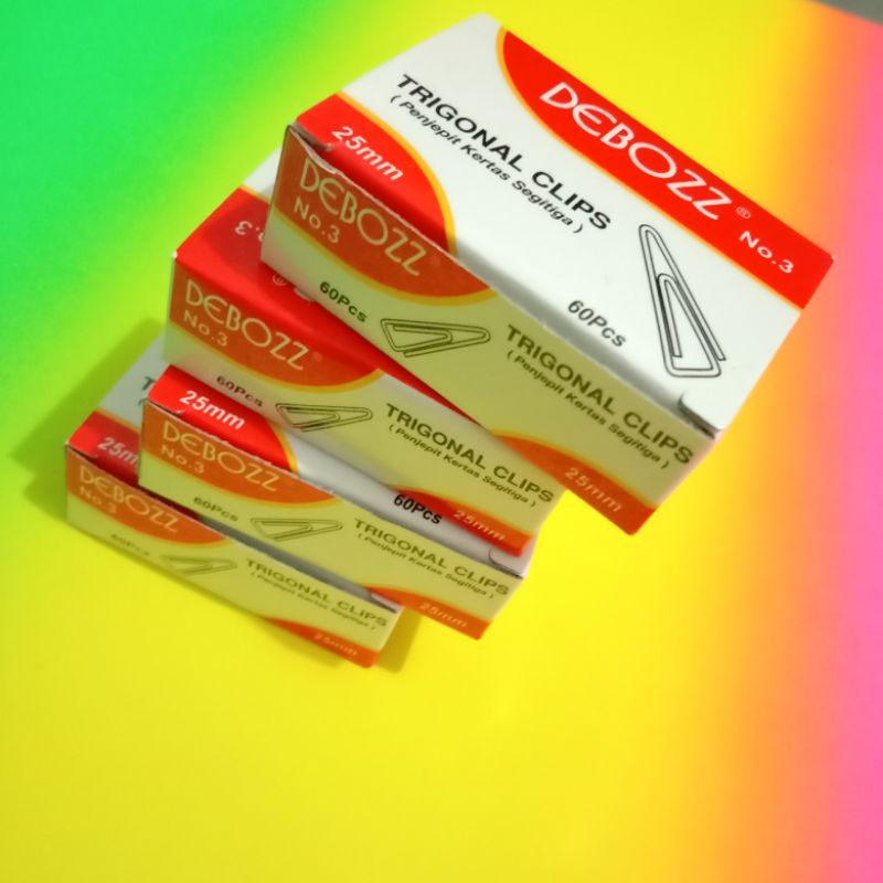 Jual PAPER CLIP 25MM TRIGONAL CLIPS PENJEPIT KERTAS WARNA KLIP KERTAS ...