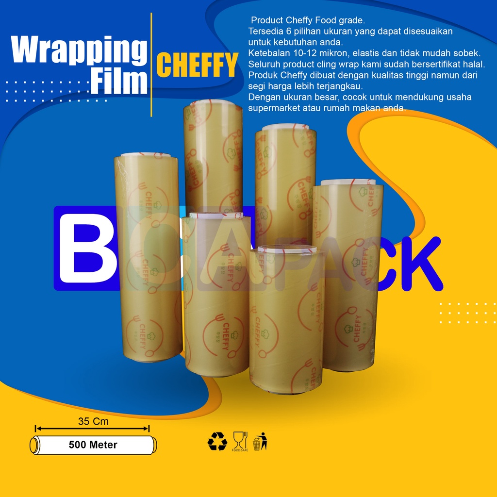 Jual CHEFFY WRAPPING ROLL 35 cm x 500 meter PLASTIK KEMASAN MAKANAN ...