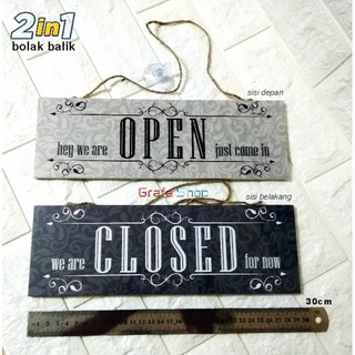 Jual Sign Board Tulisan OPEN CLOSE ( buka tutup ) Vintage bahan kayu ...