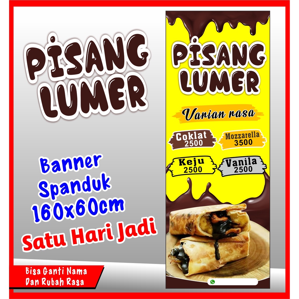 Jual COD Banner Spanduk PISANG LUMER 160X60CM | Shopee Indonesia