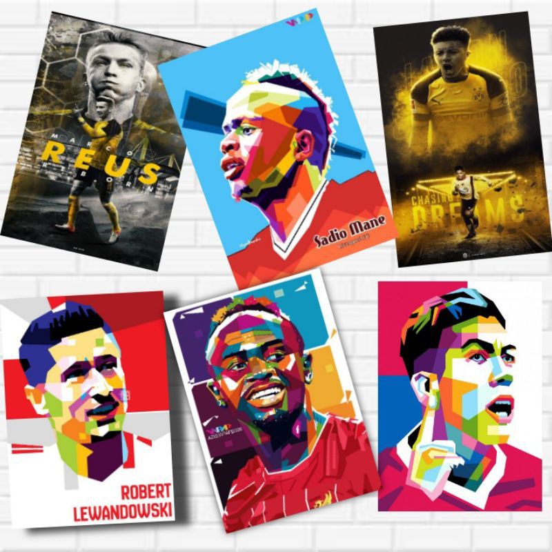 Jual Poster dinding Player Football/A4/Tanpa bingkai. | Shopee Indonesia