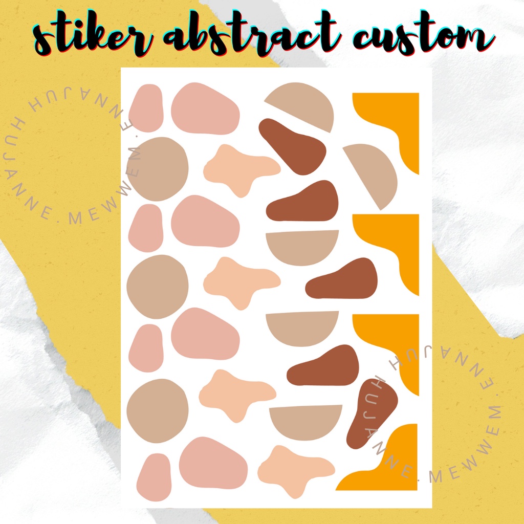 Jual Stiker abstract abstrak custom warna bebas aesthetic bujo jurnal ...