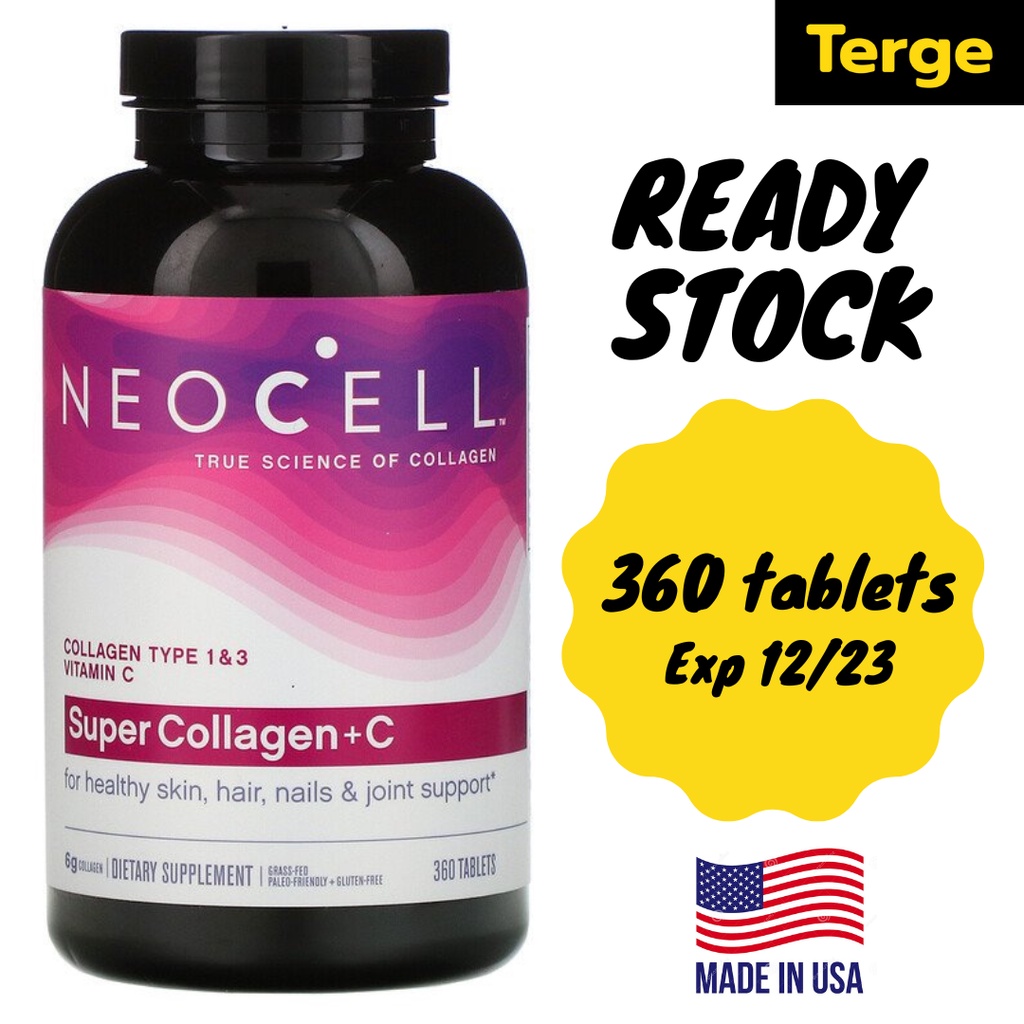 Jual Kolagen Neocell Super Collagen +C Type 1 & 3 360 tablets & 250 ...