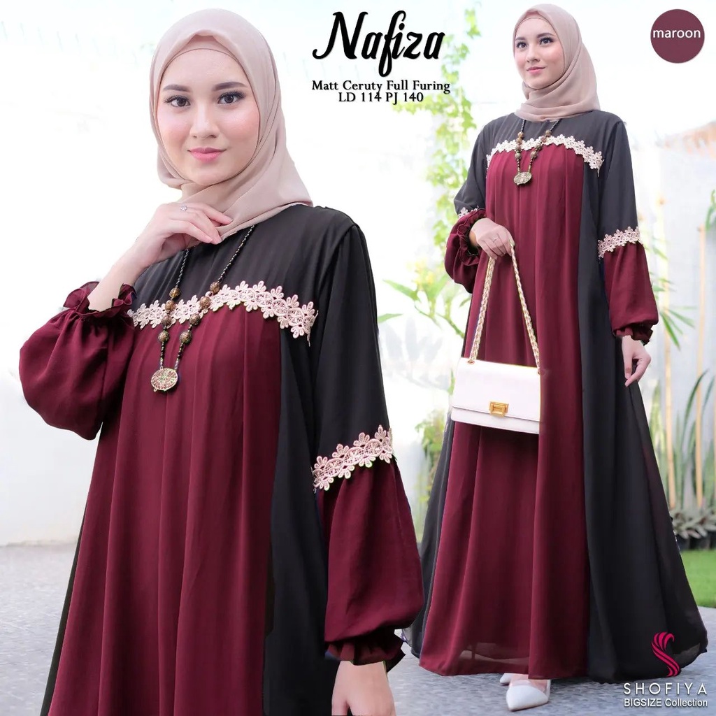 Review tentang NAFIZA DRESS JUMBO / GAMIS WANITA FASHION BUSANA MUSLIM / GAMIS JUMBO TERBARU ...