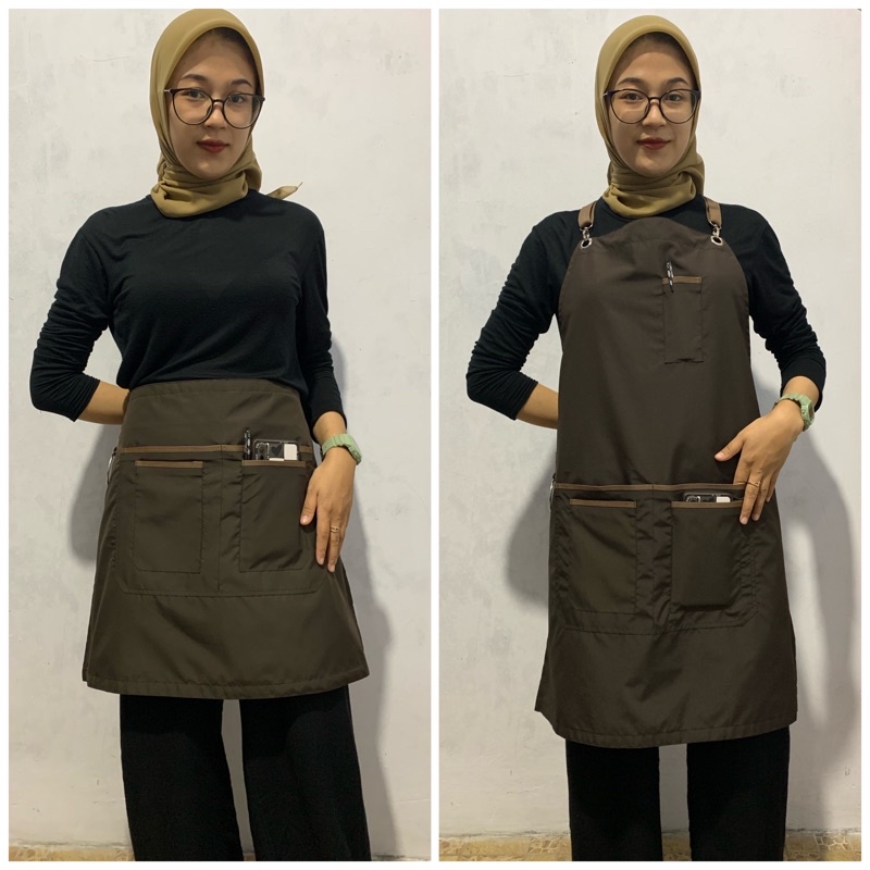 Jual Apron Barista Masak Celemek Masak Apron Mini Celemek Setengah ...