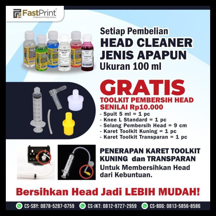 Jual ORIGINAL Head Cleaner Premium Fast Print 100 ML | Shopee Indonesia