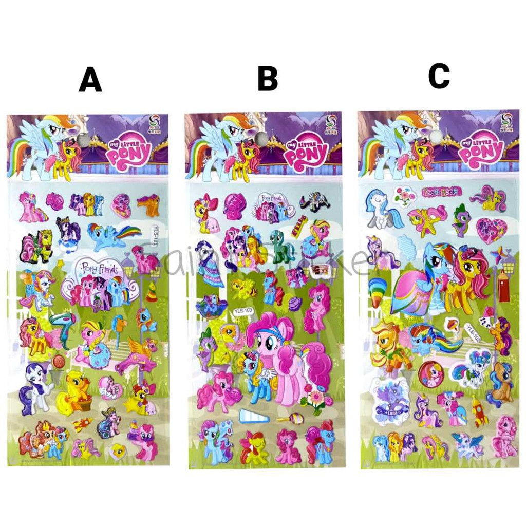 Gambar Tempel Sticker Timbul Stiker Anak Karakter Kartun Little Pony ...
