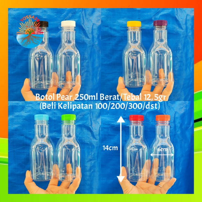 Jual Botol Plastik 250ml (Harus Isi 100pcs) Botol Pear Pier Gendul ...