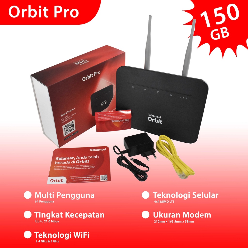 Jual Telkomsel Orbit Pro + Bundling Antena Modem Wifi 4G High Speed ...