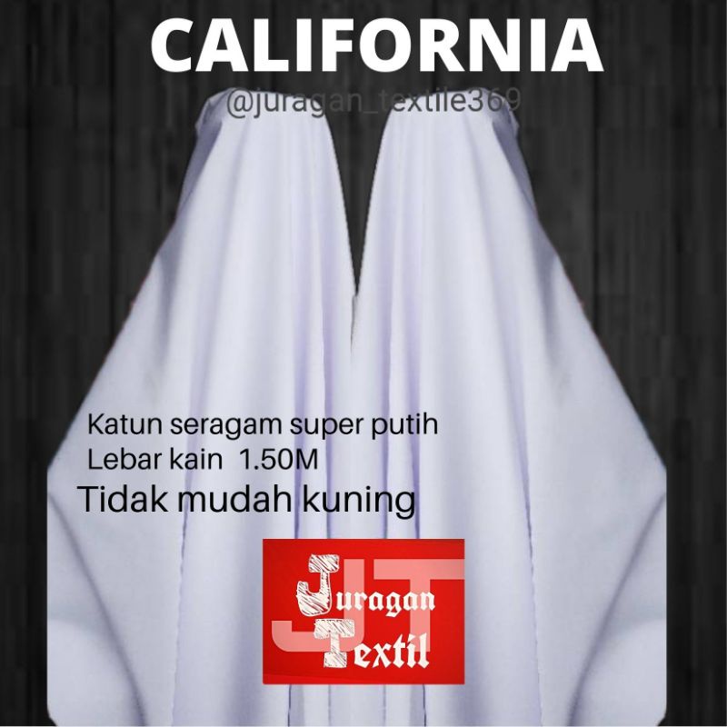 Jual KAIN PUTIH /kain seragam putih /Katun Putih California / Katun ...