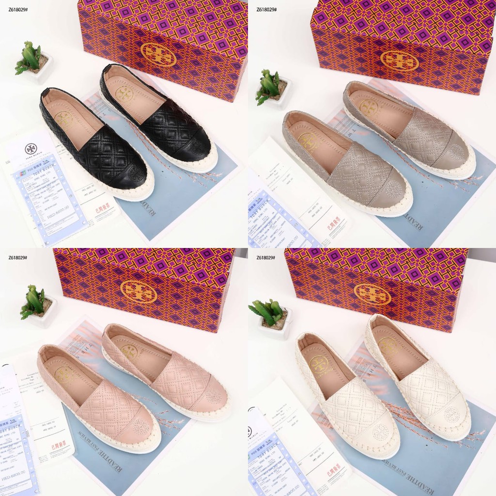 Jual Sepatu Tory Burch Quilted Flat Espadrilles + BOX Z618029 | Shopee ...