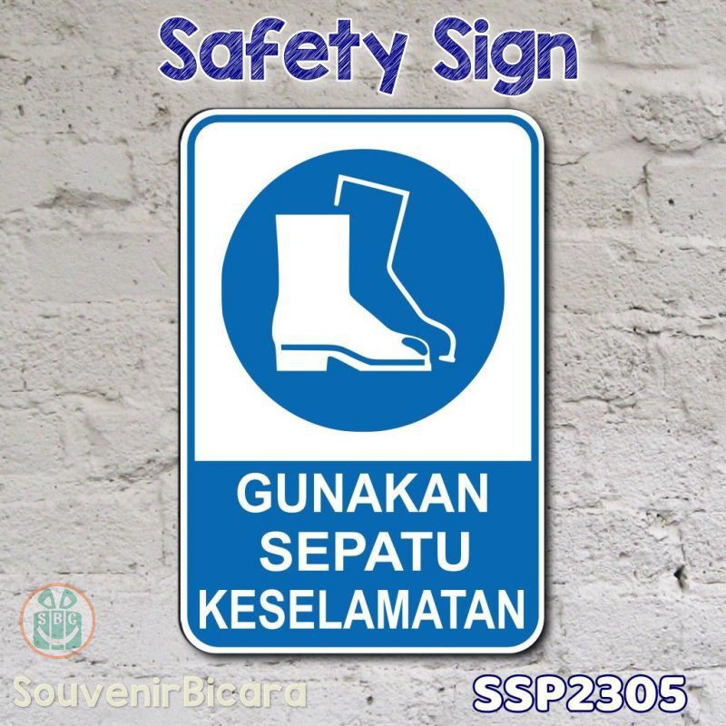 Jual Custom Safety Sign Label Rambu Petunjuk K3 EESH - Gunakan Sepatu ...