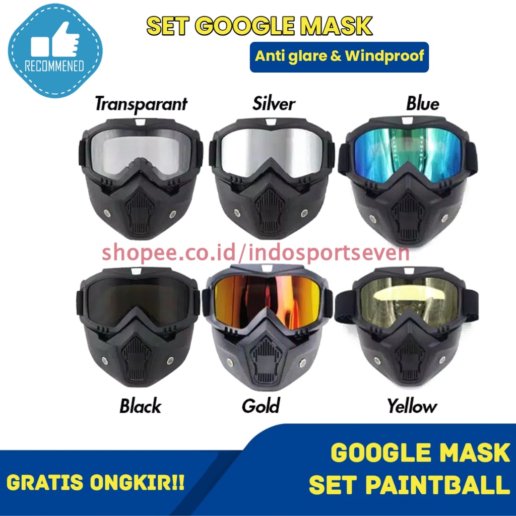 Jual Helm Google Mask Skull Goggle Masker Helm Retro Raceraft Kacamata ...